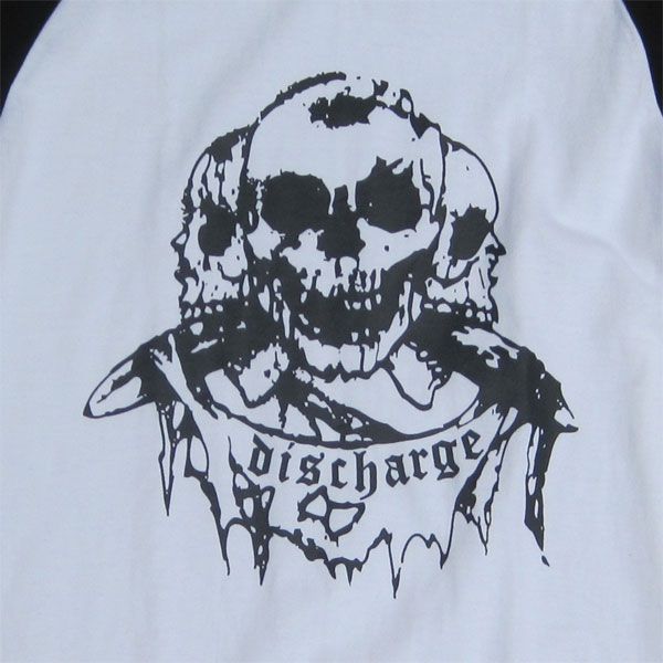 DISCHARGE ラグランロングスリーブTシャツ SKULL | 45REVOLUTION